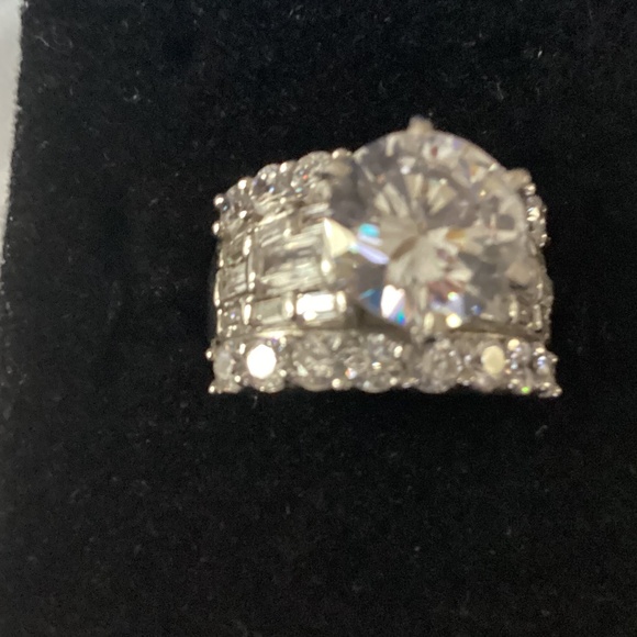 Jewelry | Jtv Cluster Cocktail Diamond Ring Size 7 Color Silver Nwot ...